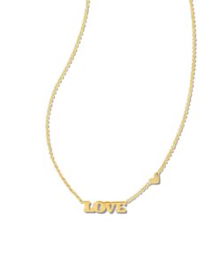 kendra scott love pendant necklace, fashion jewelry for women, 14k gold-plated