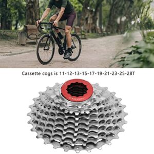 Shanrya Bike Cassette Sprocket, Accurate Gear Ratio 28T 10 Speed Low Noise Bicycle Freewheel for Road Bike