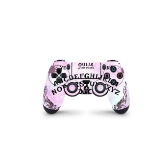 zoomhitskins compatible with ps4 controller skin, ouija mystery pink white letters, durable, vinyl, made in the usa