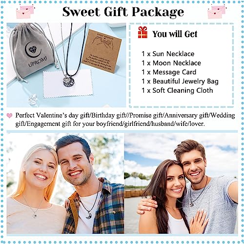 UPROMI Couples Gift Ideas, Matching Necklace for Couple Gifts I Love You Couples Stuff Cute Birthday Anniversary Sweetest Wedding Christimas Valentines Day Gifts for Him Her Boyfriend Girlfriend