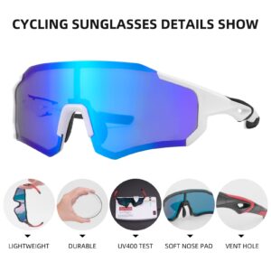 ROCKBROS Polarized Sunglasses for Men Women UV400 Protection Cycling Bike Glasses TAC Lightweight Frame Driving Fishing Golf Sunglasses