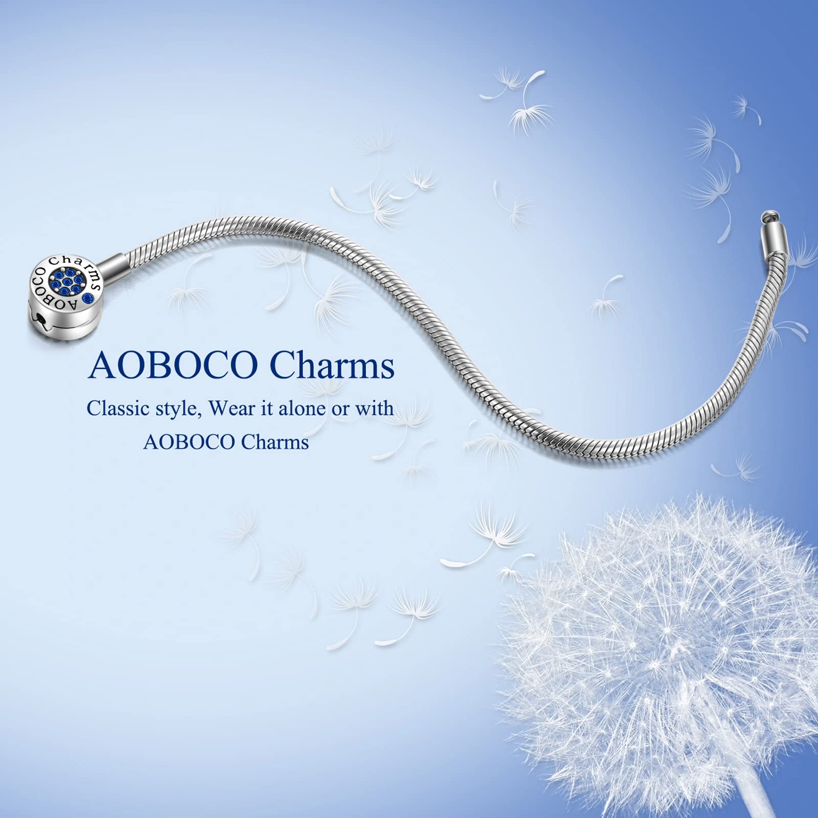 AOBOCO Bangle Bracelet for Charms Sterling Silver Jewelry Gift for Her