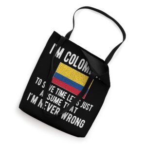 Funny I'm Colombian Flag Colombia Colombian Roots Tote Bag