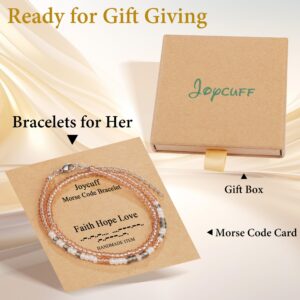 JoycuFF Morse Code Bracelets for Daughter Niece Inspirational Bracelets for Women Mom Encouragement Valentine's Day Mother's Day Birthday Graduation Gifts Meaningful You Make a Difference