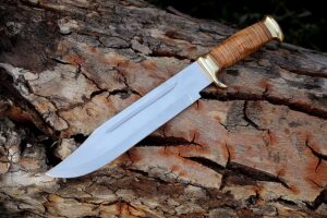 crocodile dundee knife ke-0547-hk d 2 steel custom handmade 18inch horn & leather handle large hunting crocodile dundee knife with leather sheath & belt loop silver