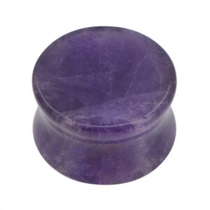 blue palm jewelry pair of amethyst double flare stone ear plugs expander gauges 2ga - 1 inch e553