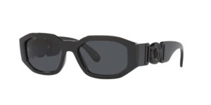 versace unisex sunglasses black frame, dark grey lenses, 53mm