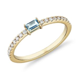 Jewelrygift Plated Stacking Band Ring Natural-Blue-Topaz Gtone Daliy Wear, Party Wear, Ofice Wear Beautiful Engagement Wedding Jewelry for Men and Women Ring : 5.5