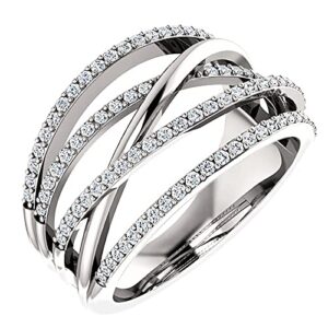 sukkccno 925 sterling silver shiny white gem ring cubic zirconia rings cz diamond multi row ring eternity wedding bridal jewelry gifts women size 6-10 (10)