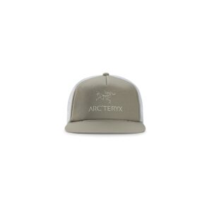 arc'teryx logo flat brim trucker hat | flat-brim performance trucker | forage, one size