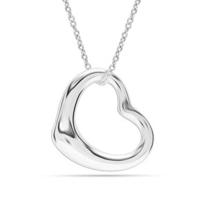 lecalla 925 sterling silver heart necklace open heart pendant open heart necklace for women floating love heart necklace teen