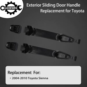 Gledewen Sliding Door Handles Exterior, Compatible with 2004-2010 Toyota Sienna, Rear Outside Left Driver & Right Passenger Side | Replace# 6921308020, 6922708040, 82496 Outer Handle