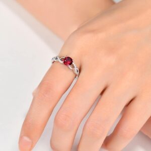 STARCHENIE Infinity Promise Rings for Women Sterling Silver Wedding Engagement Ruby Rings size7