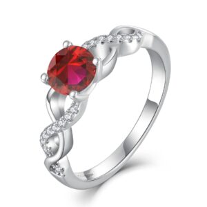 starchenie infinity promise rings for women sterling silver wedding engagement ruby rings size7