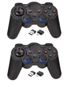 2 pack usb wireless gaming controller for pc/laptop computer (windows xp/7/8/10)/ android / ps3 & steam joystick gamepad for pc games controller compatible android (black+black)