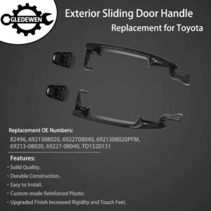 Gledewen Sliding Door Handles Exterior, Compatible with 2004-2010 Toyota Sienna, Rear Outside Left Driver & Right Passenger Side | Replace# 6921308020, 6922708040, 82496 Outer Handle