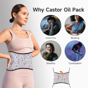 Langsprit Castor Oil Pack Castor Oil Pack Wrap, Organic Castor Oil Packs for Liver Detox, Inflammation, Reusable Castor Oil Pack Compress Castor Oil Packs kit L