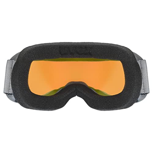 uvex Unisex-Adult, elemnt FM ski goggles, rhino mat/orange-orange, one size