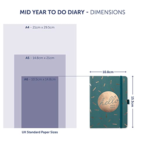 Busy B Mid Year A6 To Do Diary August 2022 - August 2023 - Sprinkle Week to View A6 Diary with Notes, Pen Holder and Tear-Out Lists