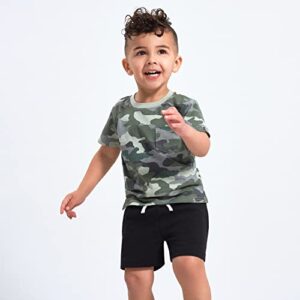 Gerber Baby Boy's Toddler 3-Pack Pull-On Knit Shorts, Gray & Black, 12 Months