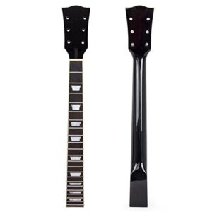 electric guitar neck paddle head unfinished parts replacement (black with trapezoid inlays)