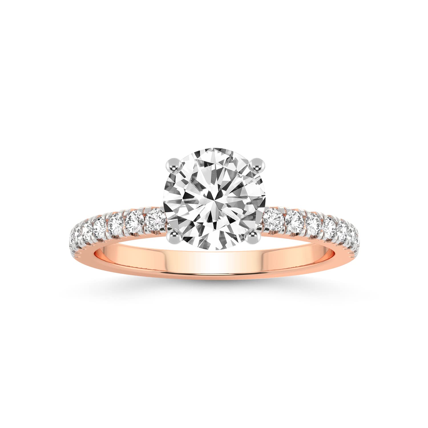 FRIENDLY DIAMONDS 2 Carat | IGI Certified Round Shape Lab Grown Diamond Engagement Ring | 14K Or 18K in White, Yellow Or Rose Gold | Nomi Classic Eternity Diamond Ring | FG-VS1-VS2 Quality