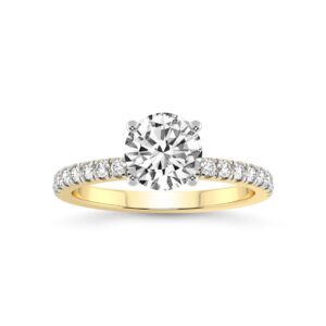 FRIENDLY DIAMONDS 2 Carat | IGI Certified Round Shape Lab Grown Diamond Engagement Ring | 14K Or 18K in White, Yellow Or Rose Gold | Nomi Classic Eternity Diamond Ring | FG-VS1-VS2 Quality