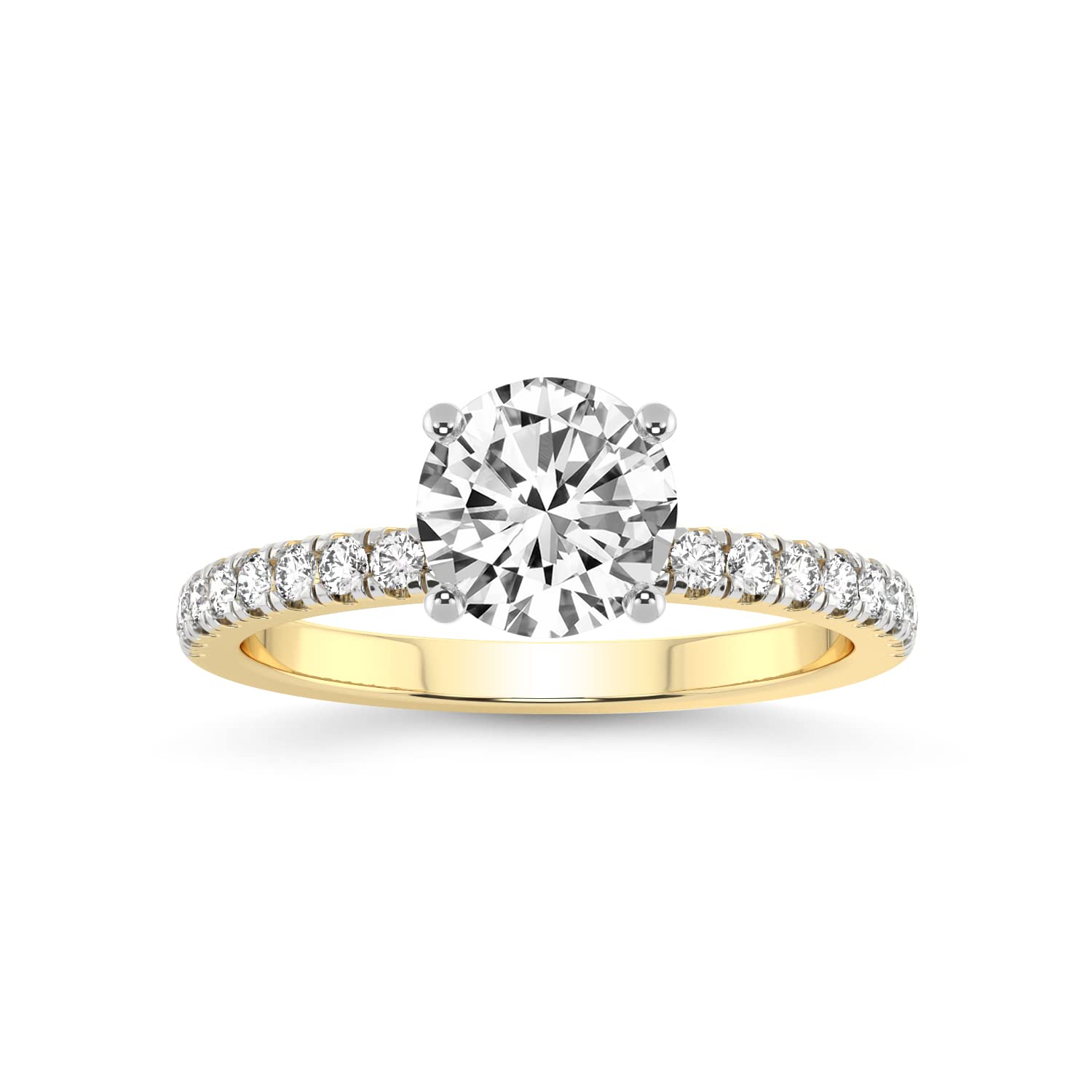 FRIENDLY DIAMONDS 2 Carat | IGI Certified Round Shape Lab Grown Diamond Engagement Ring | 14K Or 18K in White, Yellow Or Rose Gold | Nomi Classic Eternity Diamond Ring | FG-VS1-VS2 Quality