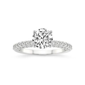 1 carat | igi certified round shape lab grown diamond engagement ring for women | 14k or 18k in white, yellow or rose gold | lab created atria secret double halo diamond engagement ring | gh-vs1-vs2 quality friendly diamonds engagement ring