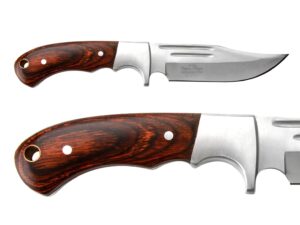 ndz performance elk ridge 9.5" full tang pakkawood handle fixed stainless steel blade hunting knife er-012 laser engraved texas state outline flag