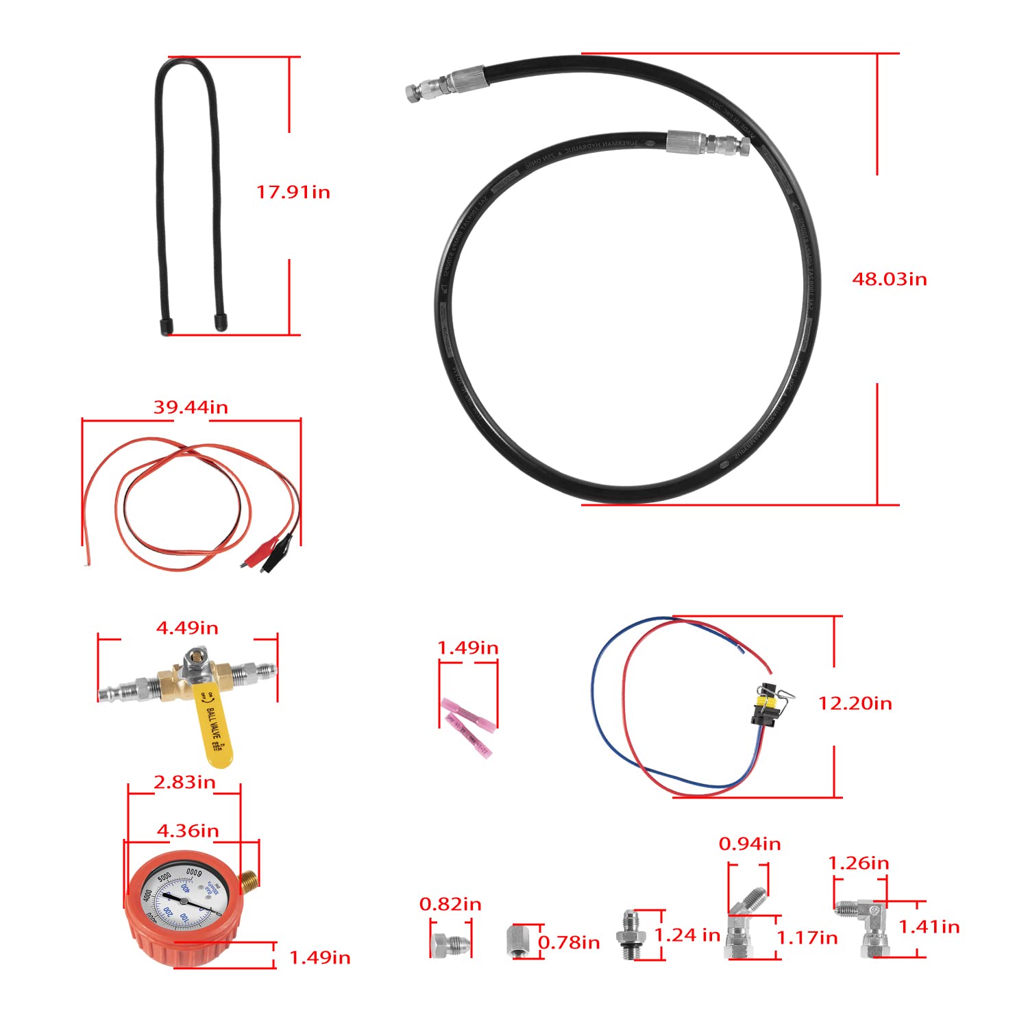 Camoo Hpop Test Tool High Pressure & Air Leak Test Gauge Tool Kit for 1994-2007 Ford 6.0L & 7.3L Powerstroke F250 F350 Dual Purpose Test Tool