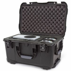 nanuk 938 waterproof hard case with wheels and foam insert for xbox series x or s - black