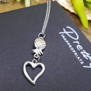 Pretty Inappropriate Upside Down Pineapple Necklace, Accessories, Upside Down Pineapple Jewelry, Silver Necklace, Stainless Steel Chain, Queen, Love, Relationship, Upsidedown, Valentines Christmas