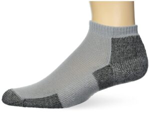 thorlos unisex adult jmm max cushion low cut running socks, cloud grey, large us