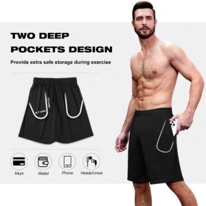 MLYENX Mens 4-6 Pack Workout Gym Shorts Quick Dry Lightweight Athletic Basketball Running Shorts for Men with Pockets