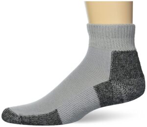 thorlos womens jmx maximum cushion ankle running sock, cloud grey (1 pair), medium us