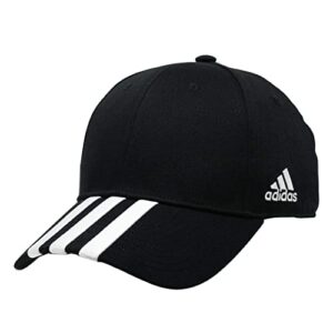 adidas three striped adjustable baseball cap for men - sports hat black/white