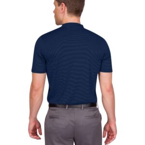 Three Sixty Six Quick Dry Collarless Golf Shirts for Men - Short Sleeve Casual Polo, Stretch Fabric Marine Navy