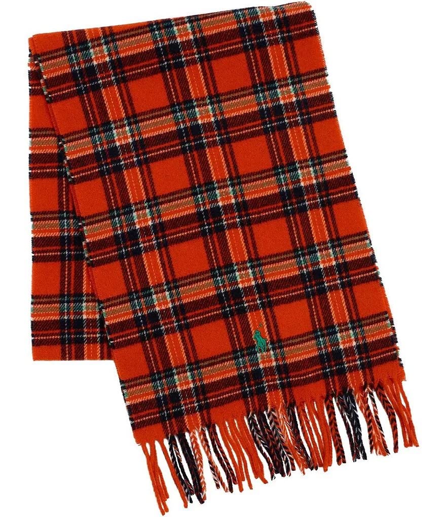 Polo Ralph Lauren Men`s Recycled Flannel Plaid Scarf (O_Plaid(PC0746-800)/G, One Size)