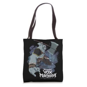 the legend of vox machina grog strongjaw with axe tote bag