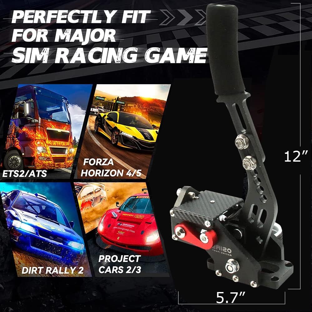 OSIAS 64Bit PC USB Handbrake?Sim Handbrake With Clamp for Racing Games Logitech T500 G25/G27/G29 T500 T300 FANATECOSW Dirt Rally ?DiRT Rally 2/4,LFS