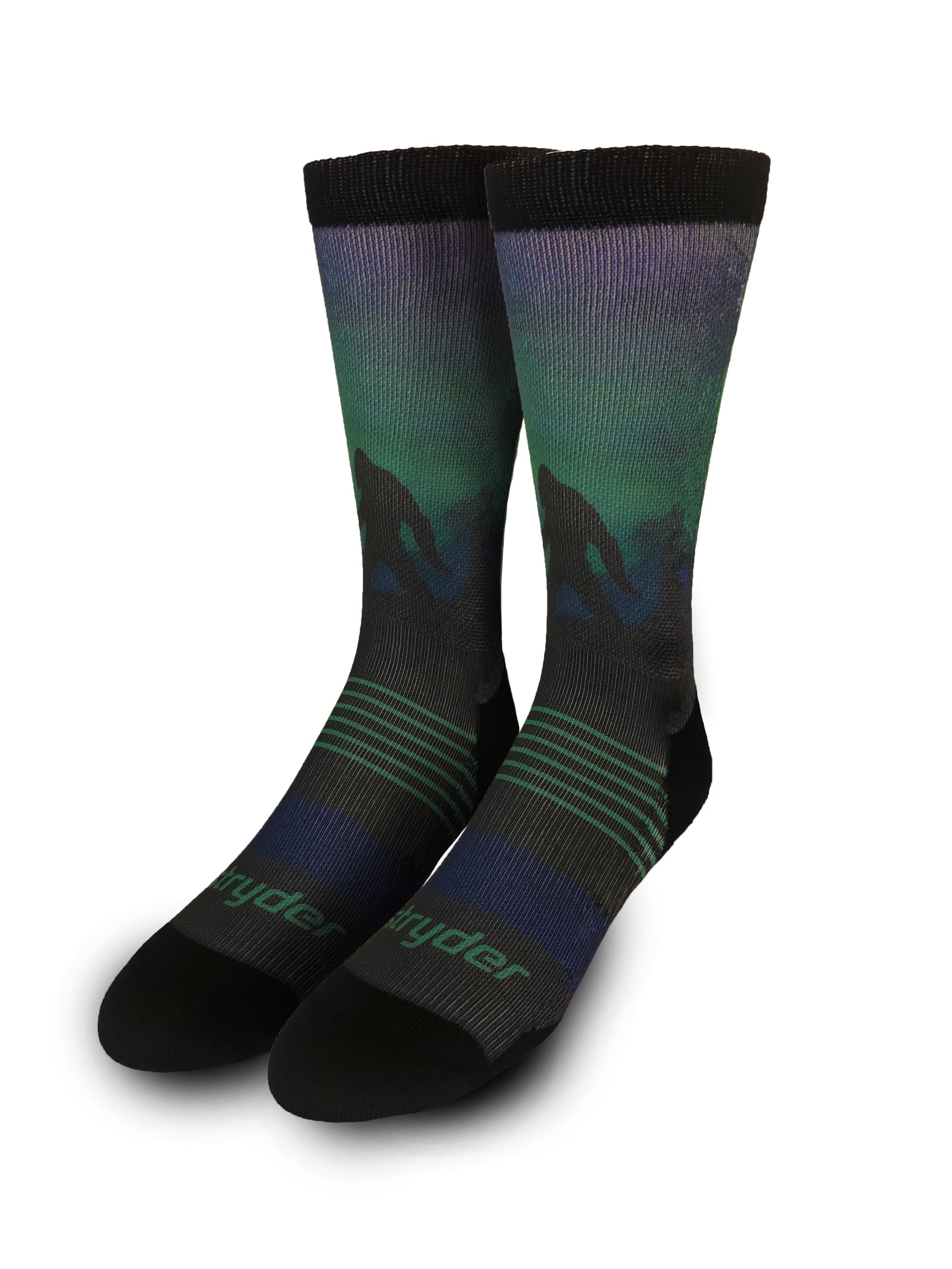 Stryder Gear Rayon Made From Bamboo Performance Socks - Northern Lights Bigfoot