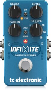 tc electronic guitar delay effects pedal, blue (infinite sample sustainer)