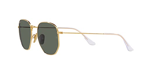 Ray-Ban RB8148 Hexagonal Titanium Sunglasses, Legend Gold/Polarized Green, 54 mm