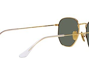 Ray-Ban RB8148 Hexagonal Titanium Sunglasses, Legend Gold/Polarized Green, 54 mm