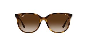 ray-ban women's rb4378 square sunglasses, havana/gradient brown, 54 mm