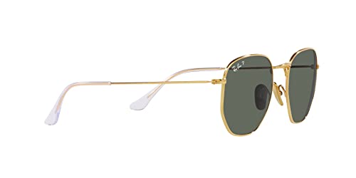 Ray-Ban RB8148 Hexagonal Titanium Sunglasses, Legend Gold/Polarized Green, 54 mm