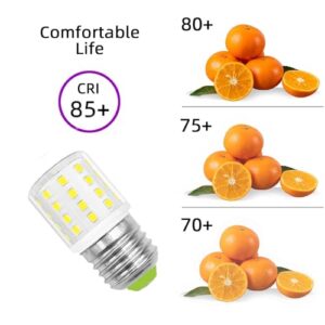 DAPSHU LED AC 100-265v 3.5w Replacement Refrigerator Light Bulb KEI D34l Daylight White 6000K E26 40W Halogen Equivalent 500Lm T10 Corn Medium Screw Base Bulbs Pack of 1