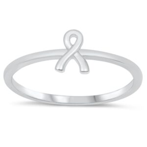 perfectjewelz breast cancer ribbon ring 925 sterling silver 9mm casual band size 6