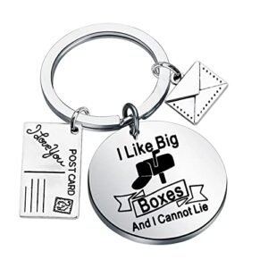 ujims postman keychain with postcard letter charms mail carrier gift appreciation gift for postal worker (postman keychain)